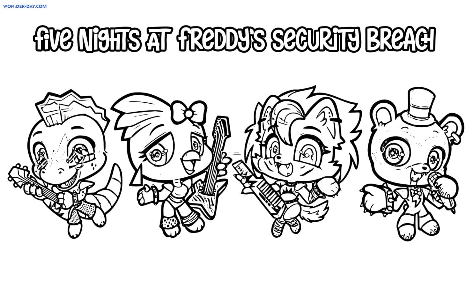 Fnaf Security Breach Coloring Pages | WONDER DAY — Coloring pages for ...