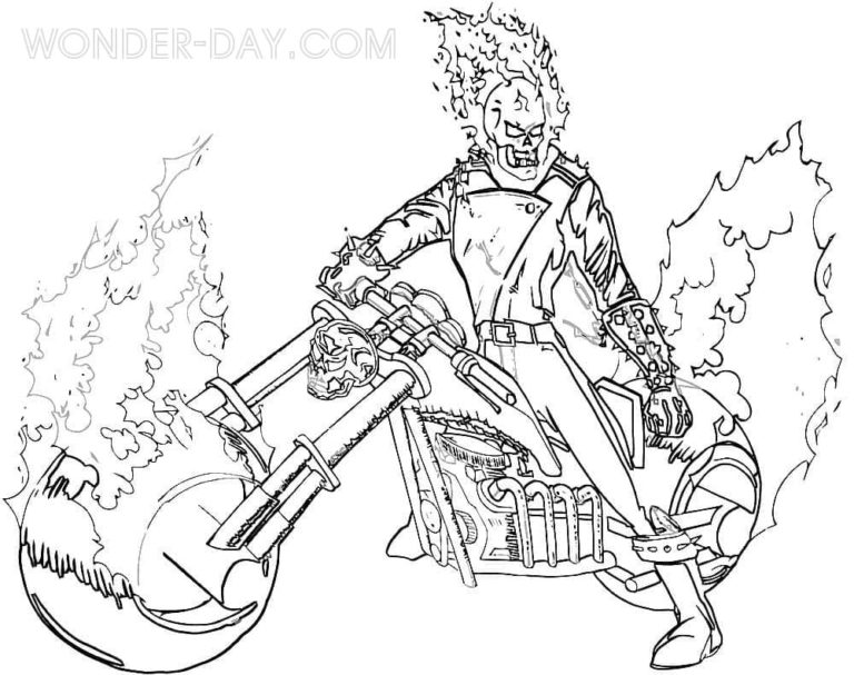 Ghost Rider Coloring Pages | WONDER DAY — Coloring pages for children ...