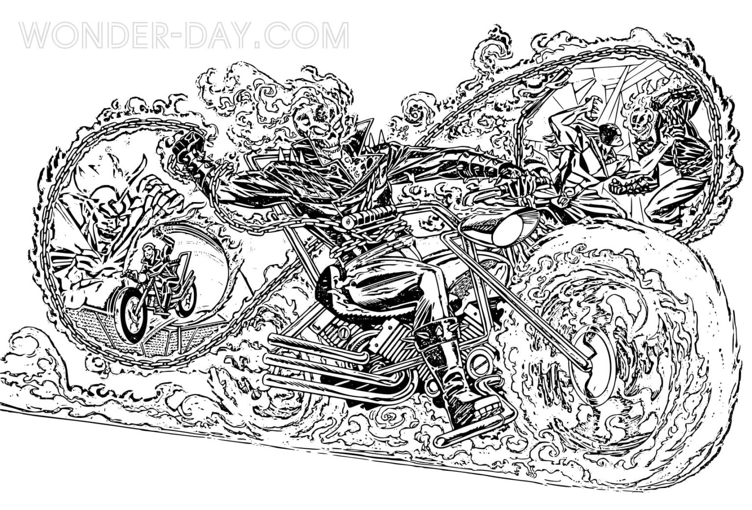 Ghost Rider Coloring Pages | WONDER DAY — Coloring pages for children ...