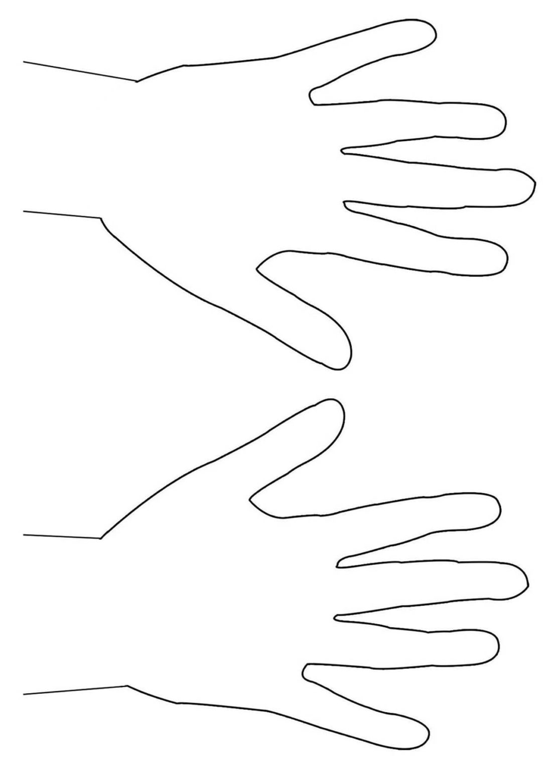 Patrón de mano infantil - Mano para colorear para cortar