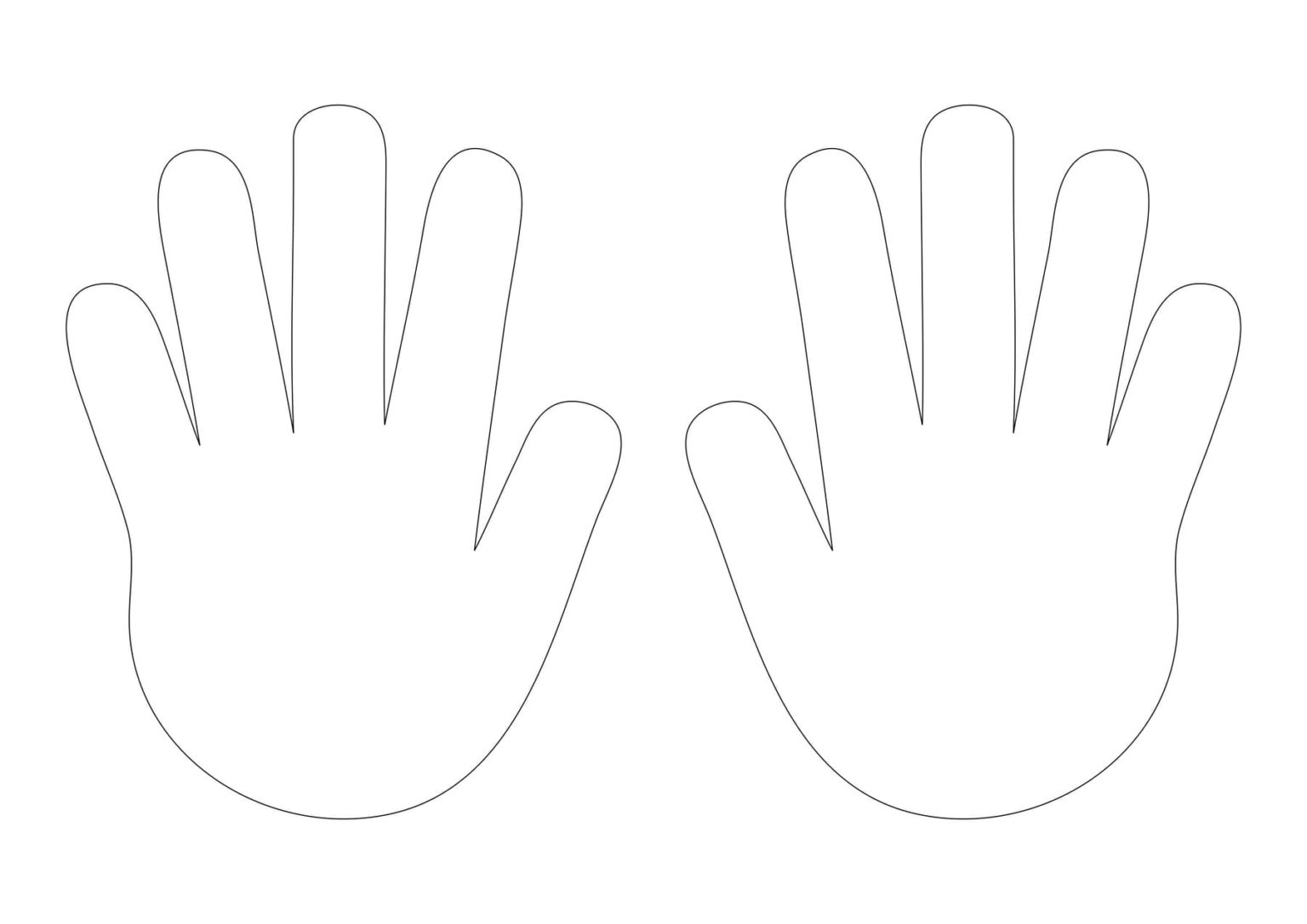 Modello a mano per bambini - Mano da colorare per il taglio