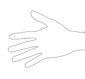 Modello a mano per bambini - Mano da colorare per il taglio