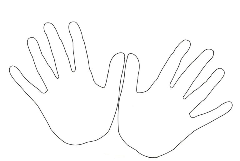 Padrão de mão infantil - Mão para colorir para cortar
