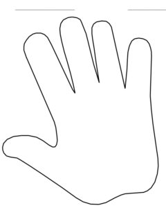 Modello a mano per bambini - Mano da colorare per il taglio