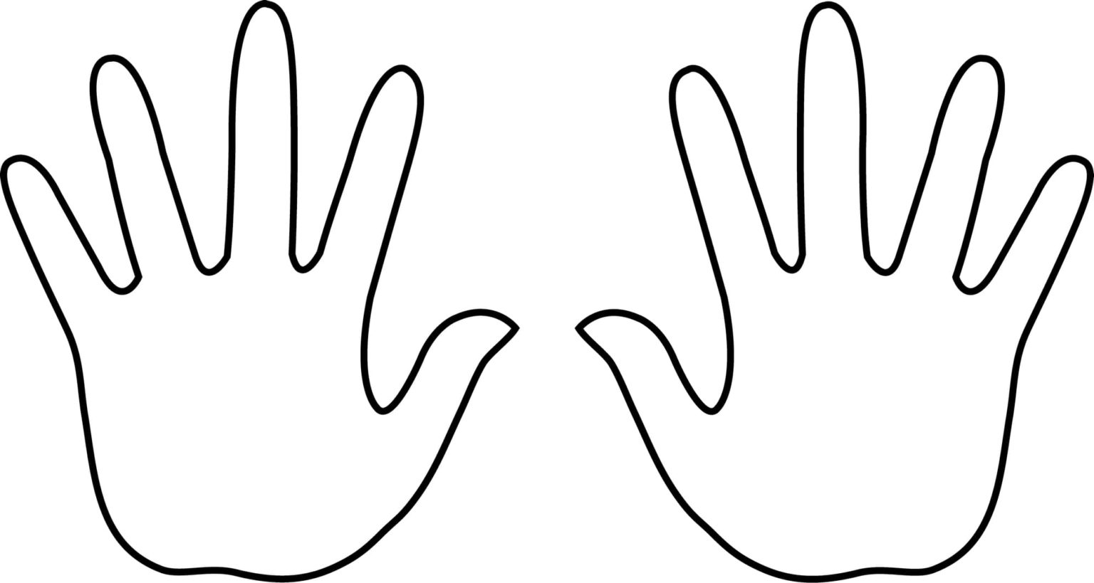 Modello a mano per bambini - Mano da colorare per il taglio