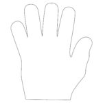 Modello a mano per bambini - Mano da colorare per il taglio