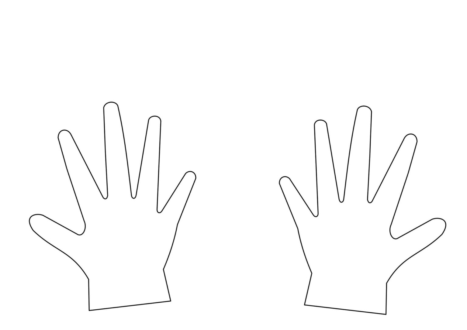 Детская рука шаблон - Раскраски ладошка для вырезания