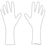 Patrón de mano infantil - Mano para colorear para cortar
