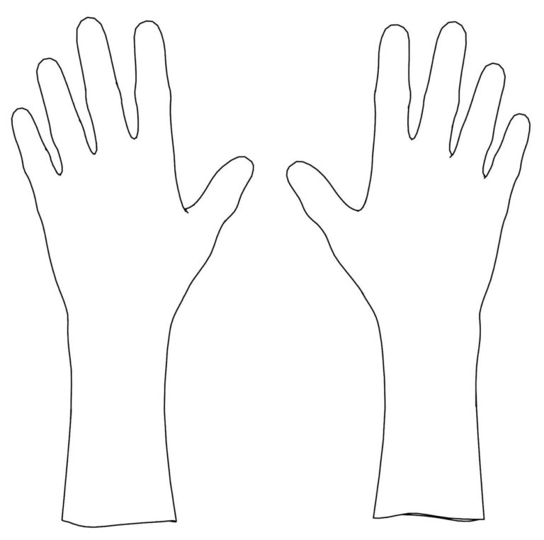 Modello a mano per bambini - Mano da colorare per il taglio