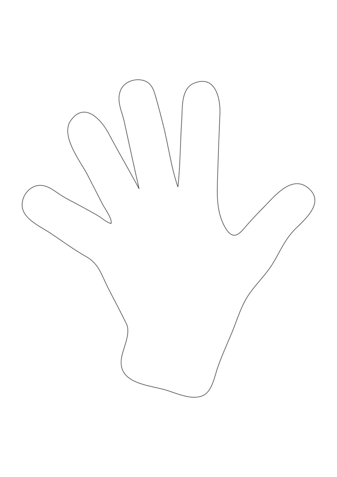 Patrón de mano infantil - Mano para colorear para cortar