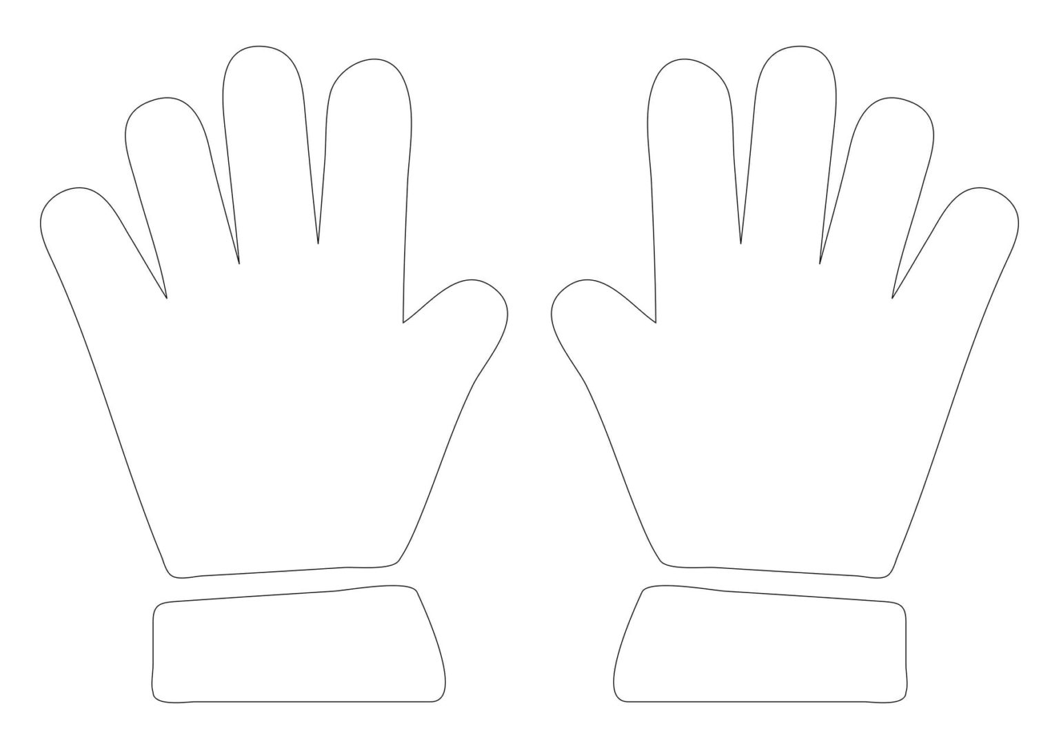 Patrón de mano infantil - Mano para colorear para cortar