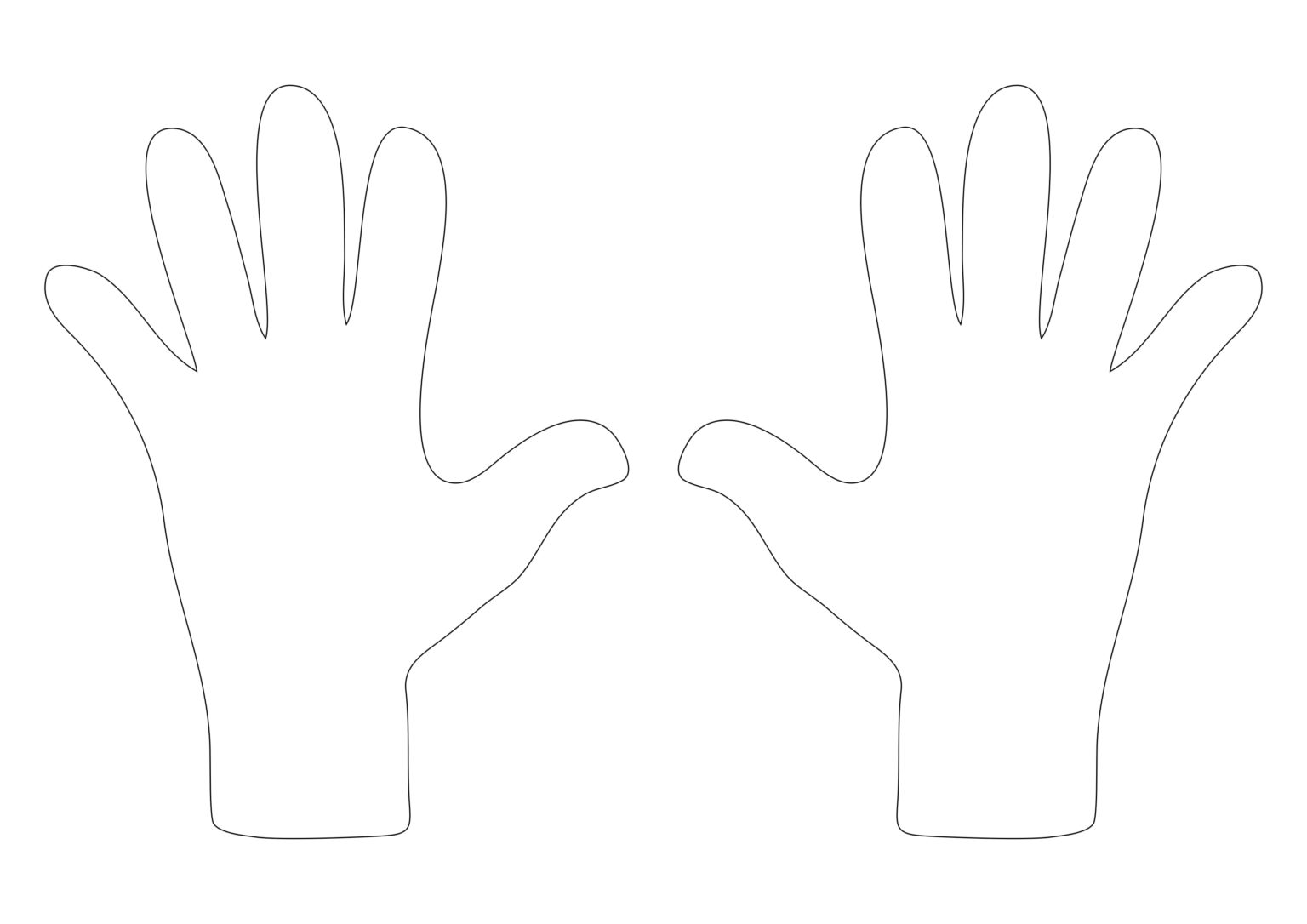 Patrón de mano infantil - Mano para colorear para cortar