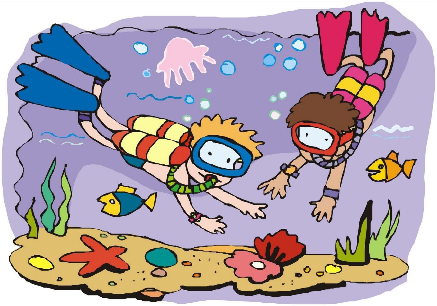 Children's Drawing Diver | 50 Diver art, Drawing for kids