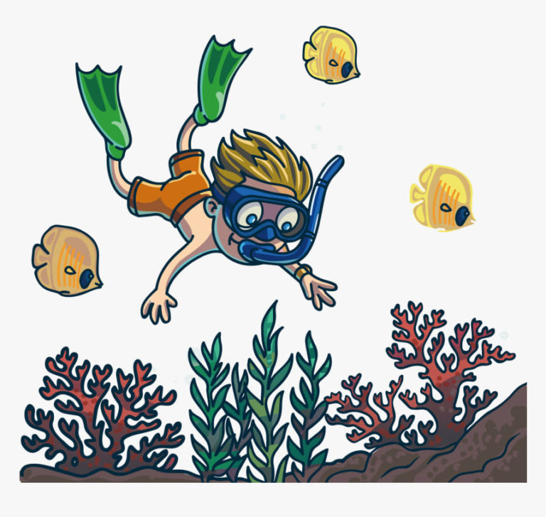 Children's Drawing Diver | 50 Diver art, Drawing for kids