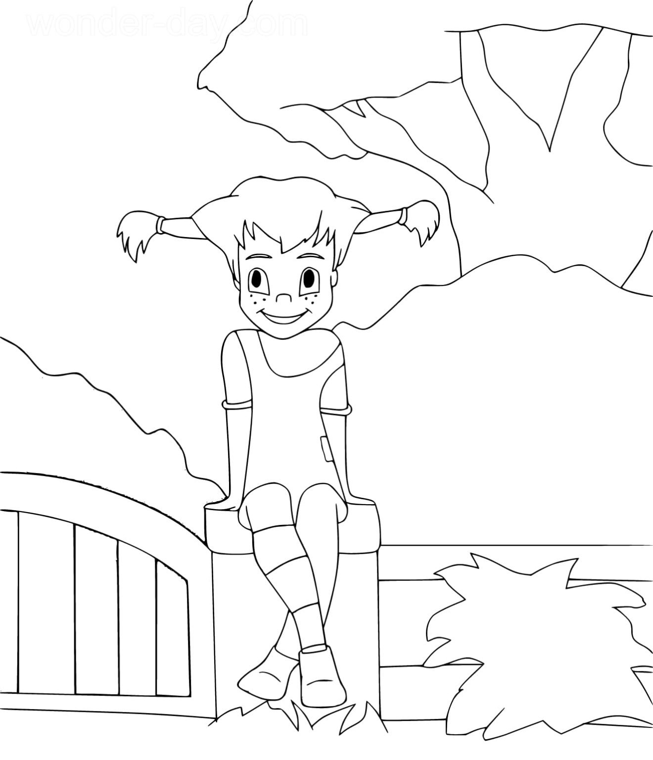 Dibujos de Pippi Calzaslargas para colorear | WONDER DAY — Dibujos para ...
