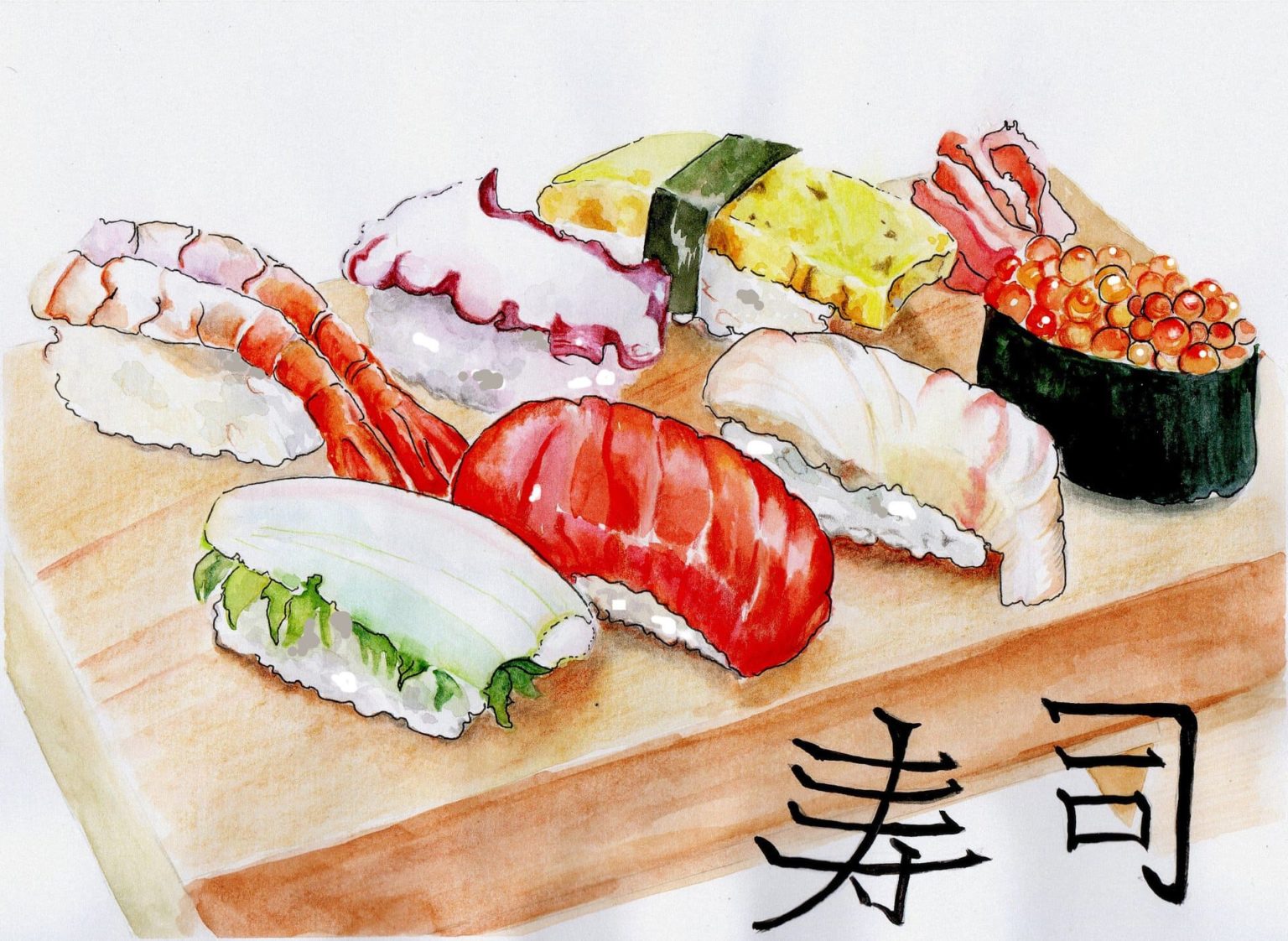 Sushi Easy Drawings (50 Images for Sketching) | WONDER DAY — Coloring ...