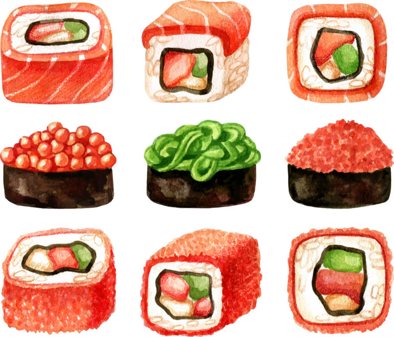 Sushi Easy Drawings (50 Images for Sketching) | WONDER DAY — Coloring ...