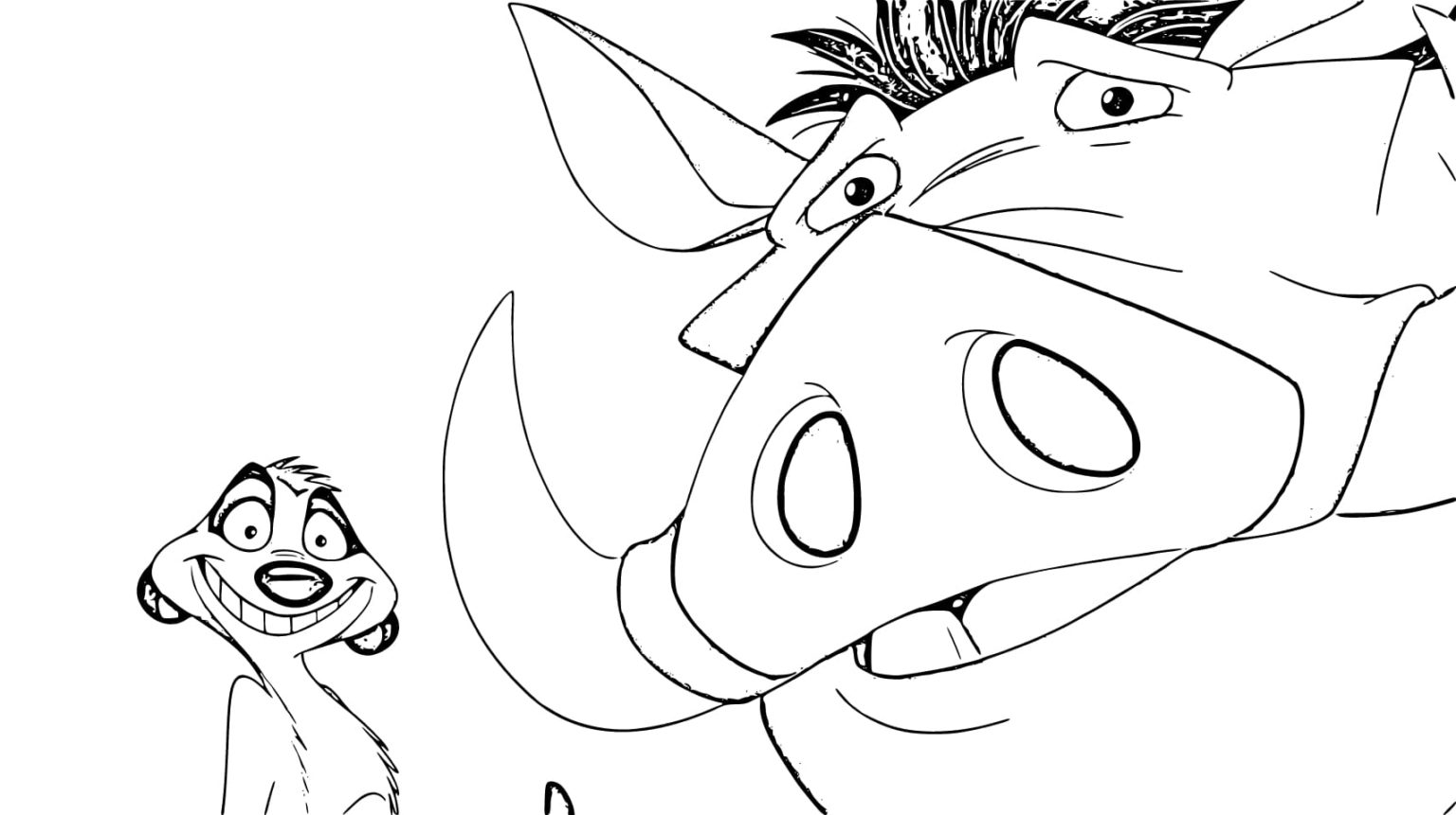 Ausmalbilder Timon und Pumbaa | WONDER DAY — Ausmalbilder für Kinder und Erwachsene