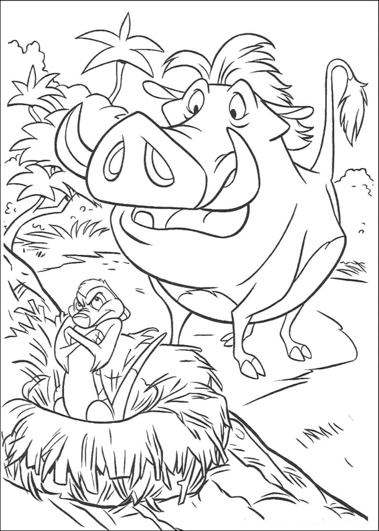 Ausmalbilder Timon und Pumbaa | WONDER DAY — Ausmalbilder für Kinder und Erwachsene