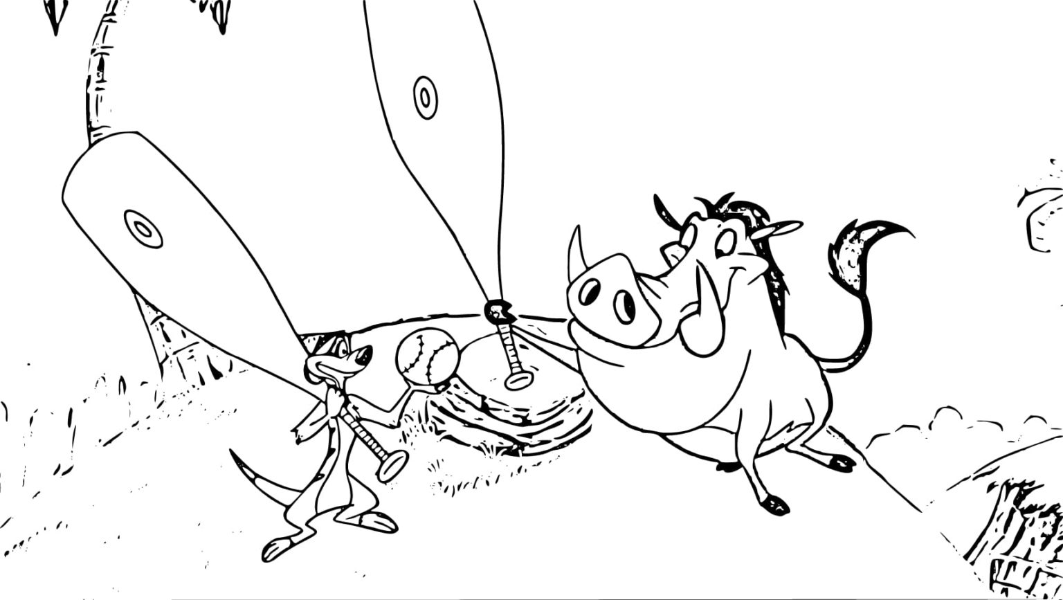 Ausmalbilder Timon und Pumbaa | WONDER DAY — Ausmalbilder für Kinder und Erwachsene