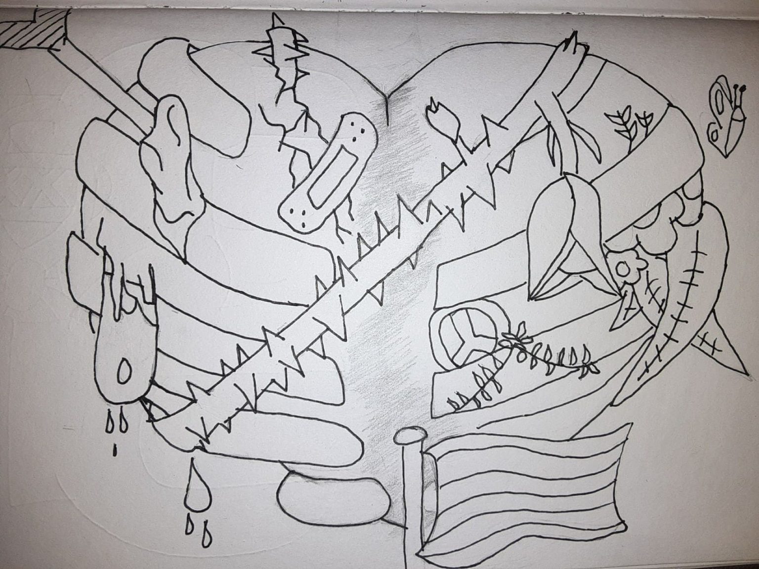 Coração partido de desenho fácil | WONDER DAY — Desenhos para colorir ...