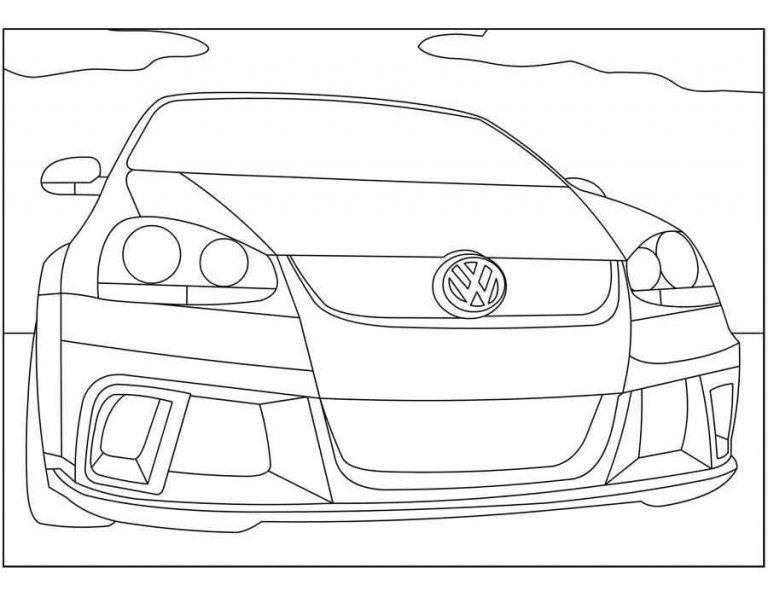 Volkswagen Coloring Golf Pages Template Sketch Coloring Page
