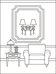 Furniture coloring pages | Wonder-Day