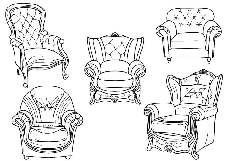 Furniture coloring pages | Wonder-Day