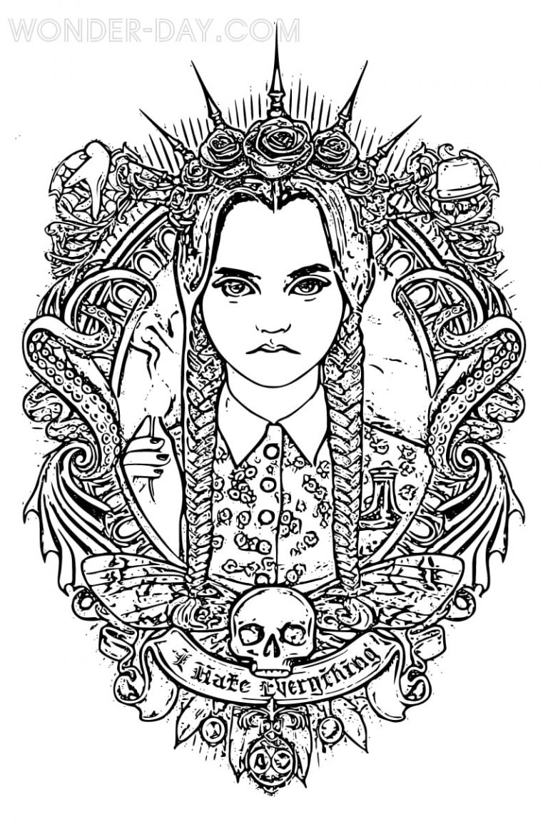 Wednesday Addams Coloring Pages | 22 Coloring Pages