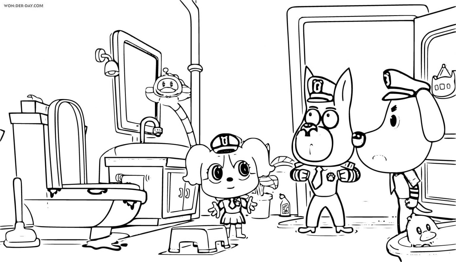 Safety Sheriff Labrador Coloring Pages | WONDER DAY — Coloring pages ...