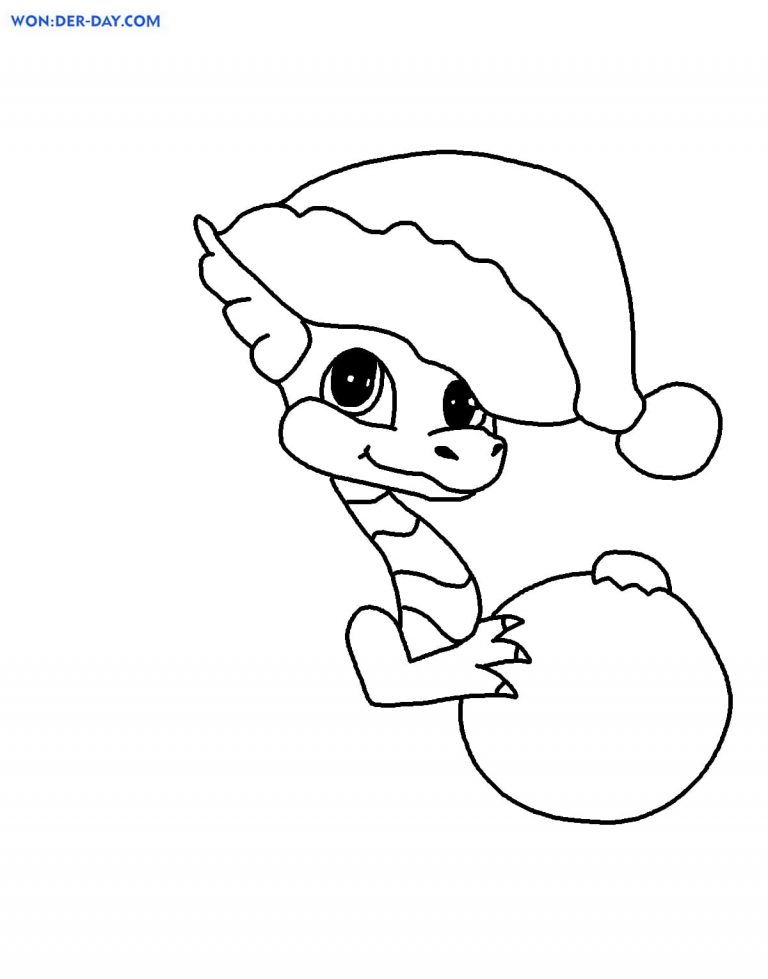 How to Draw Christmas Dragon | WONDER DAY — Coloring pages for children ...