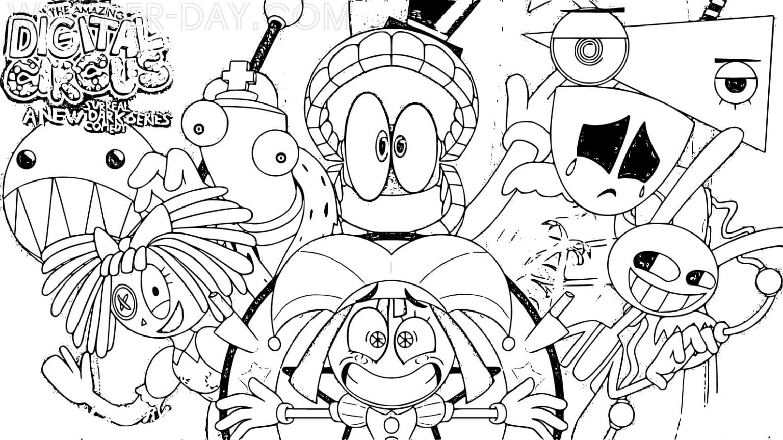 Dibujos El Asombroso Circo Digital para Colorear | WONDER DAY — Dibujos ...