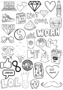 Stickers Coloring Pages | Download and Print for Free