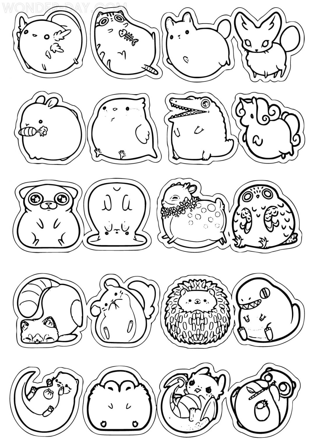 Stickers Coloring Pages | Download and Print for Free