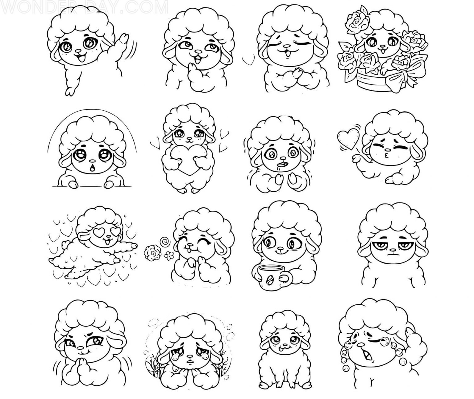 Stickers Coloring Pages | Download and Print for Free