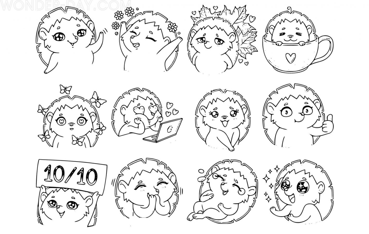 Stickers Coloring Pages | Download and Print for Free