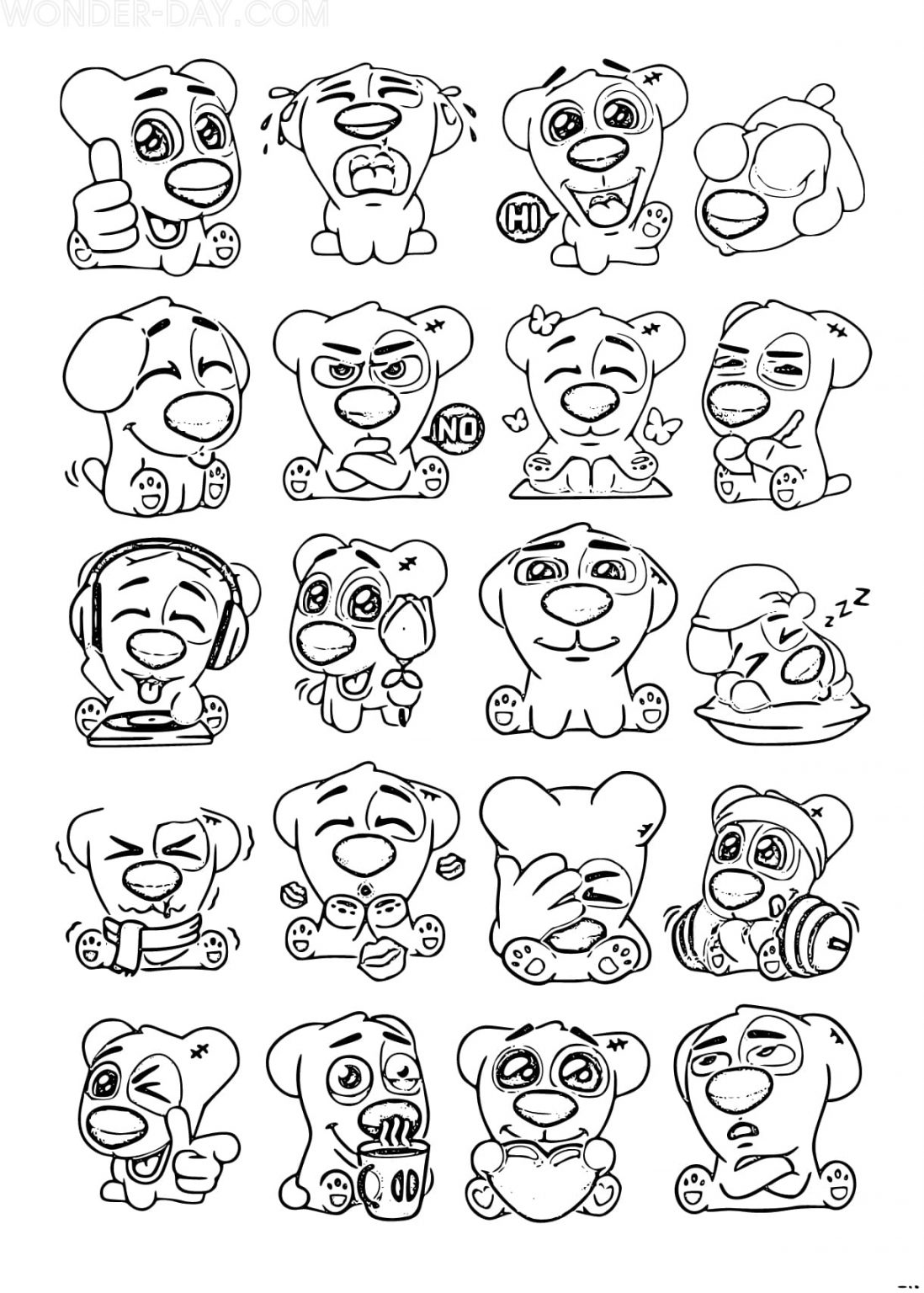 Stickers Coloring Pages | Download and Print for Free