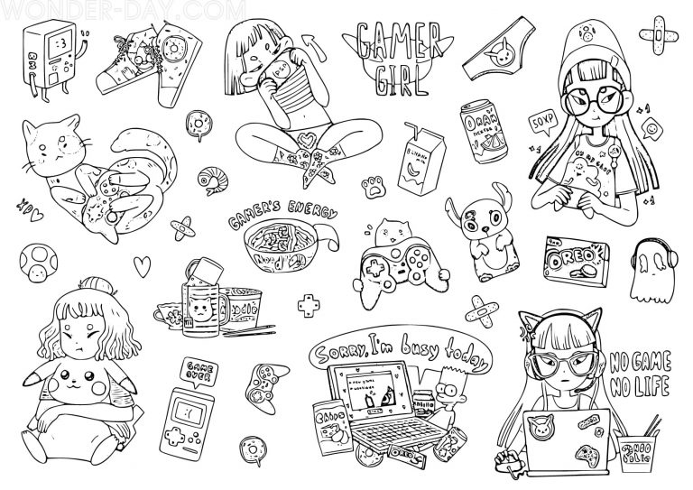 Stickers Coloring Pages | Download and Print for Free