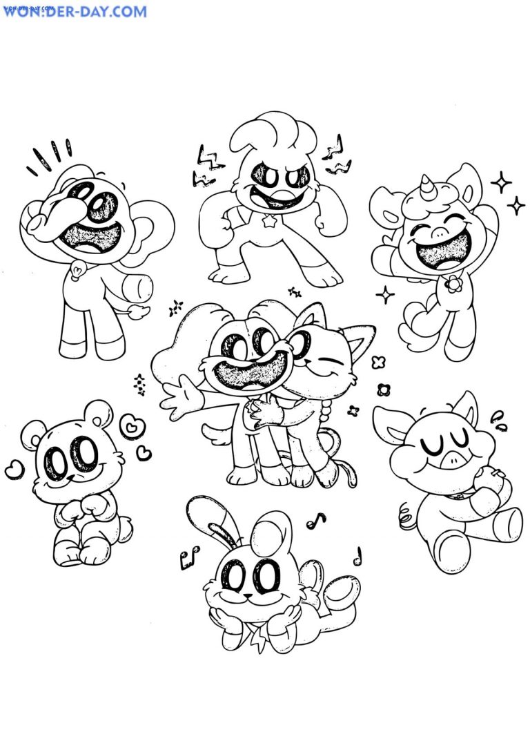 Smiling Critters Coloring Pages | WONDER DAY