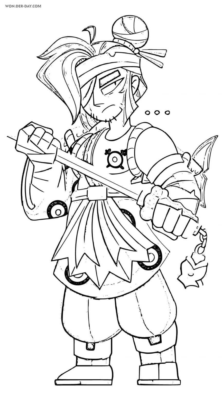 Coloriages Kenji Brawl Stars | WONDER DAY