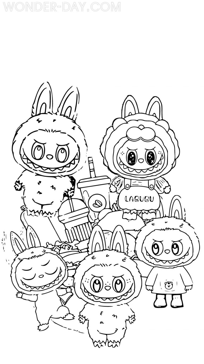 Labubu Coloring Pages | WONDER DAY