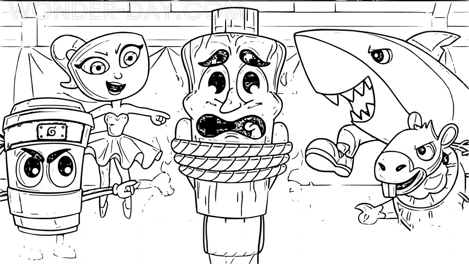 Tung Tung Tung Sahur Coloring Pages | WONDER DAY